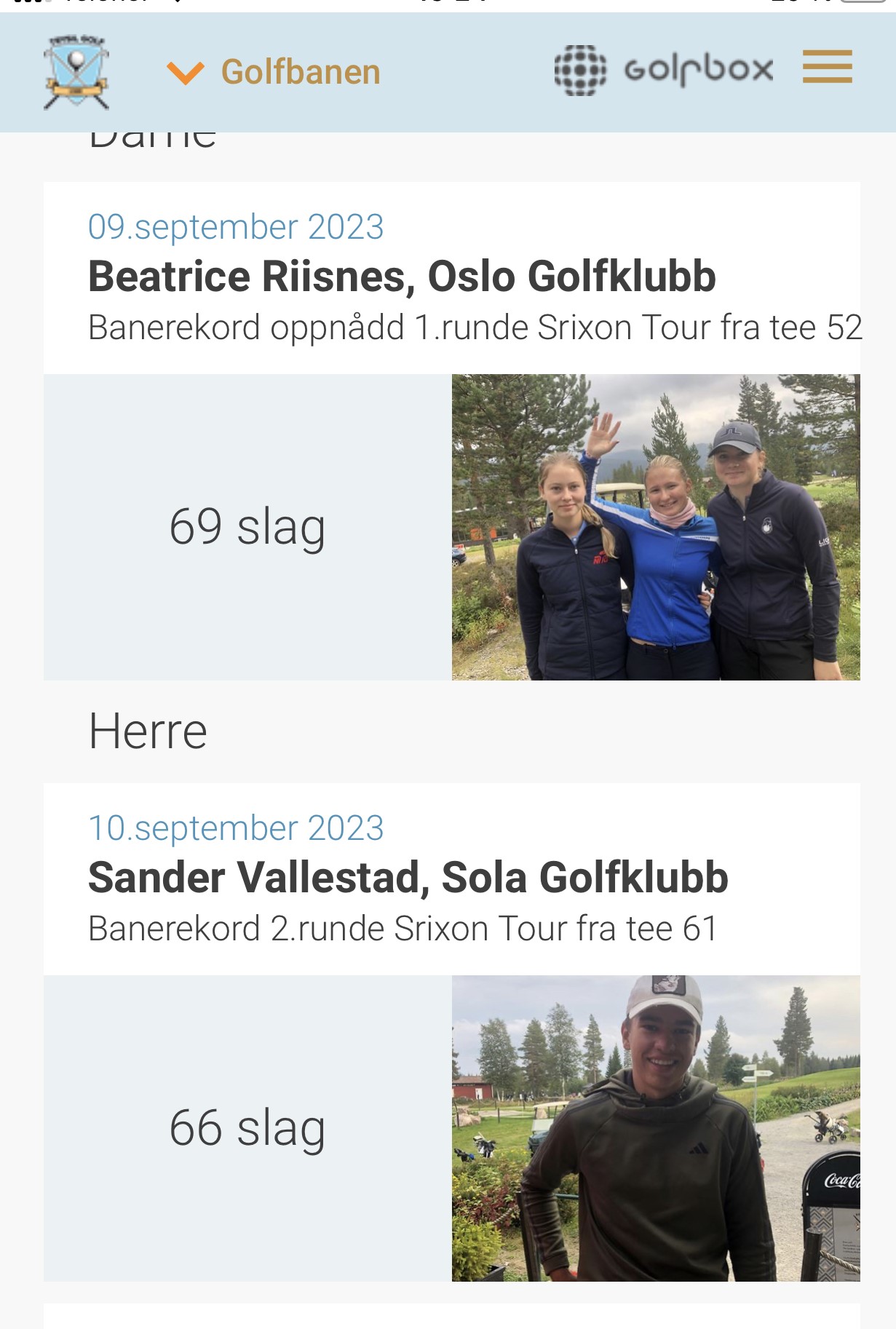 Banerekorder - Trysil Golf